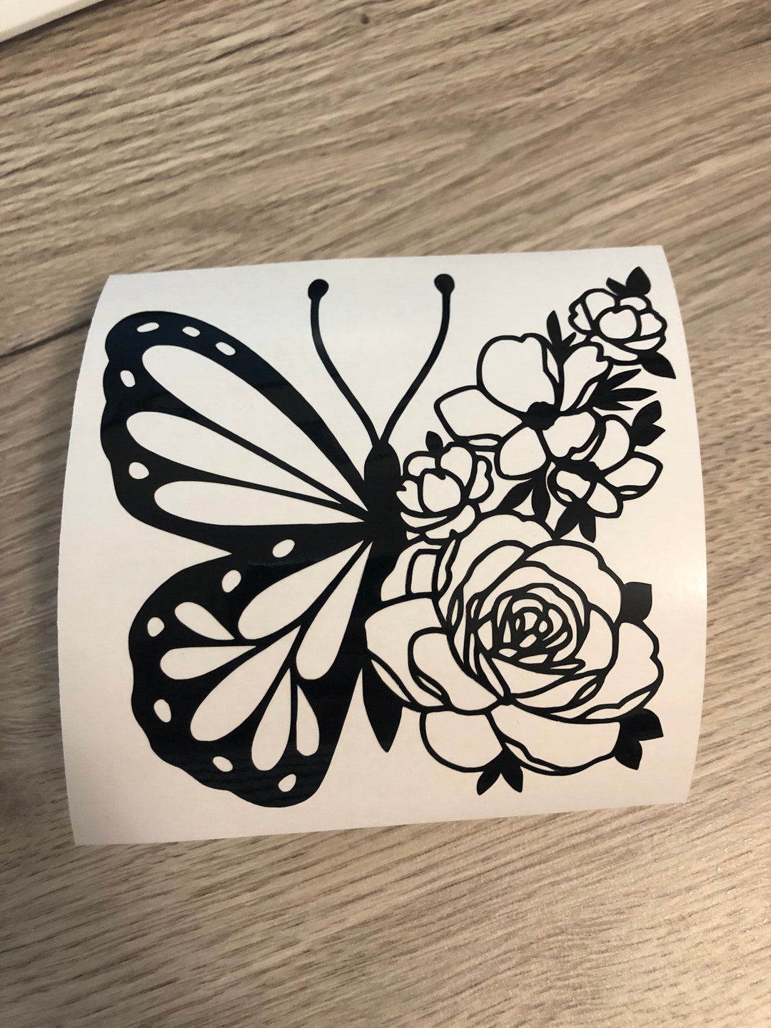 Floral Butterfly Vinyl Decal Sticker - Etsy