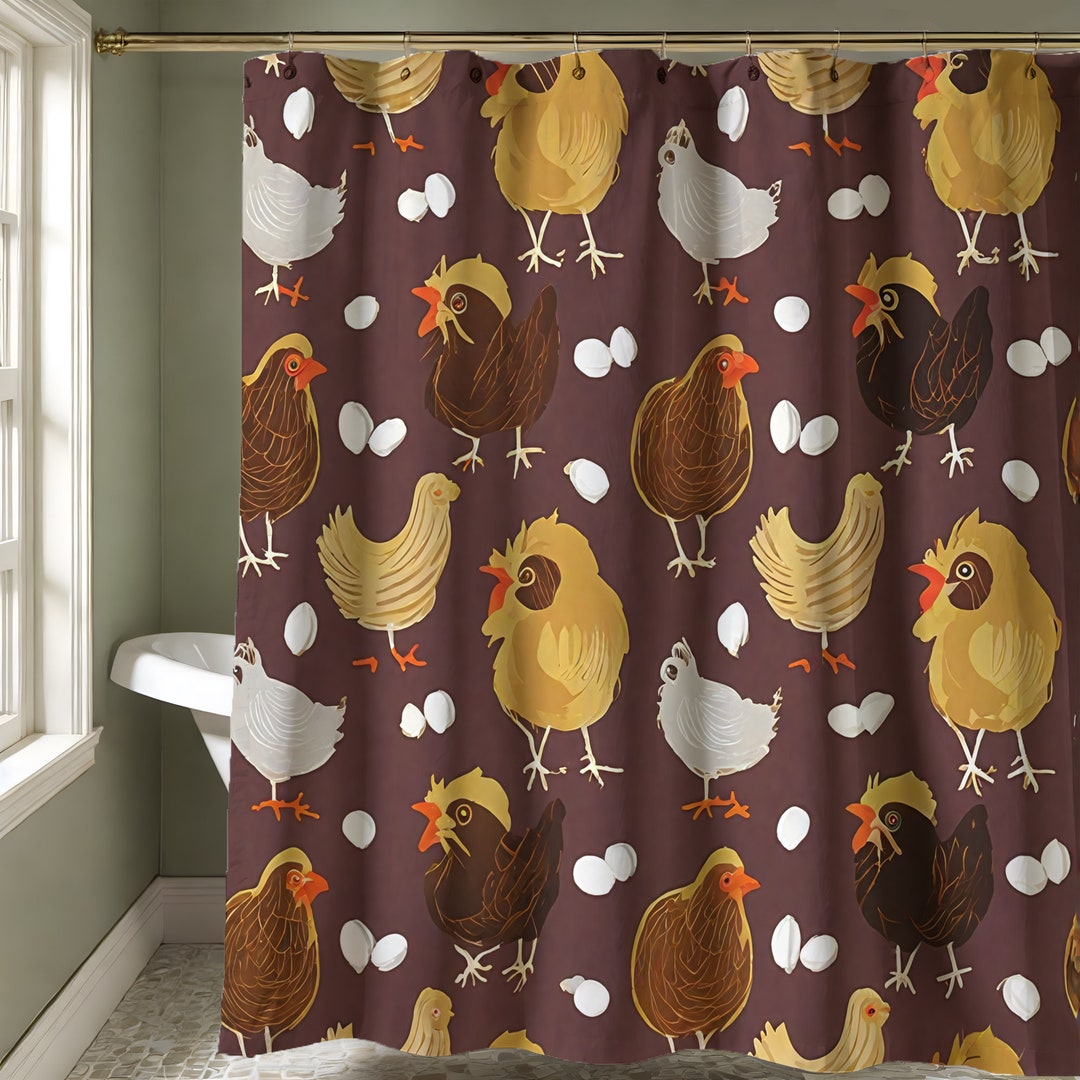 Farm Chickens Shower Curtains,artistic Animals Shower Curtains,custom ...