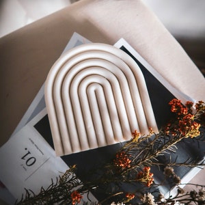 RAINBOW ARCH CANDLE / Modern Boho Ribbed Candle / Bedroom Decor Teens ...