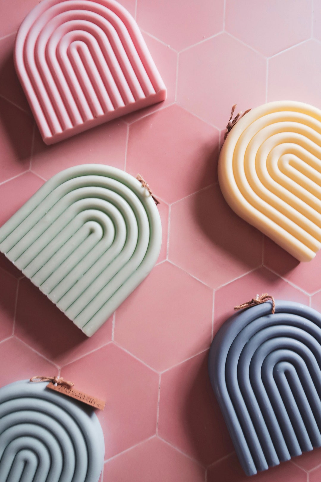 RAINBOW ARCH CANDLE / Modern Boho Ribbed Candle / Bedroom Decor Teens ...