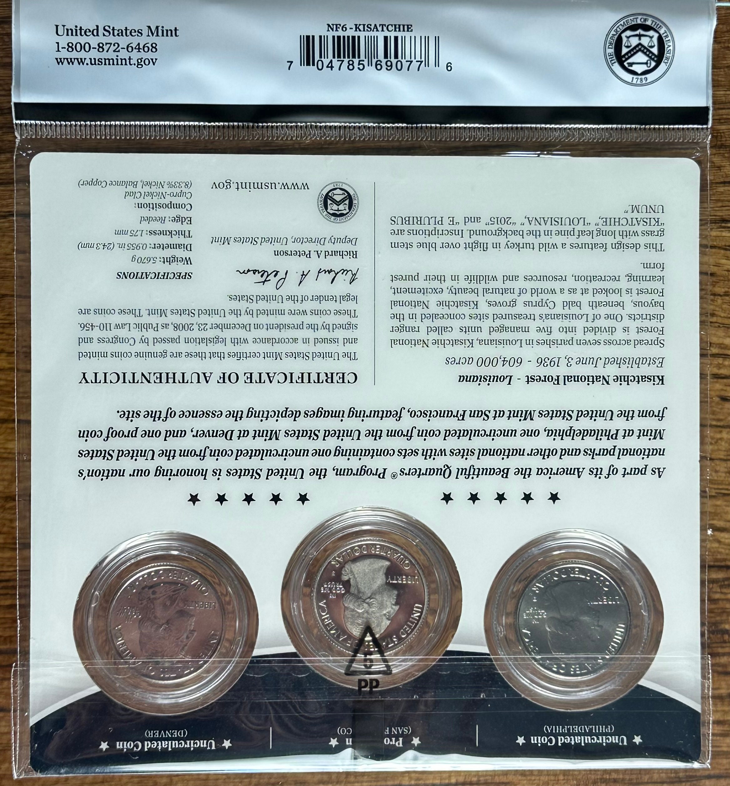 2015 Kisatchie National Forest Quarter PDS ATB US Mint Sealed 3 Coin ...