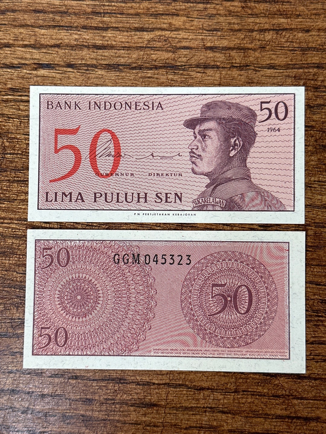 1964 INDONESIA 50 SEN Banknotes Colorful World Money - Etsy