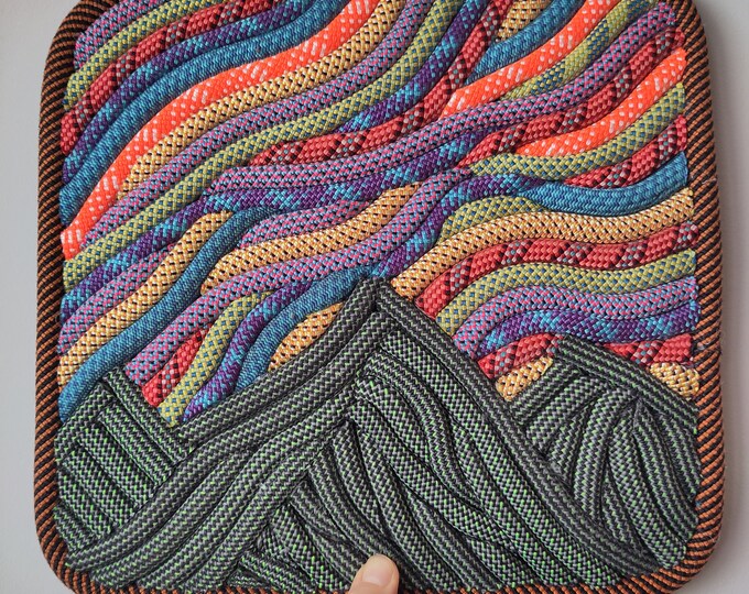 Rainbow Sky | Mountains Recycled Climbing Rope Art | Unique Gifts for ...