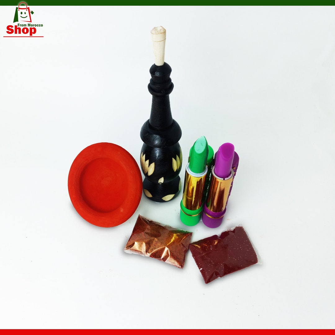 Traditional Moroccan Berber Makeup Set Aker Fassi Clay Pot and - Etsy