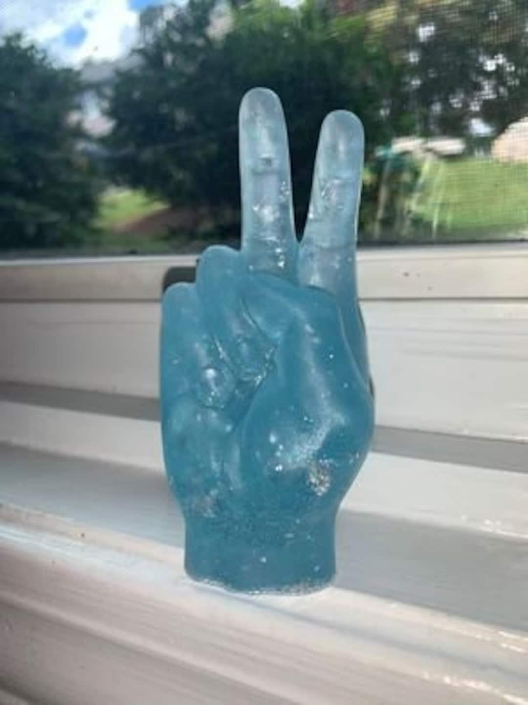 Resin Peace Hand, Shelf Decor Object,peace Hippie, Art, Hand Gestures ...