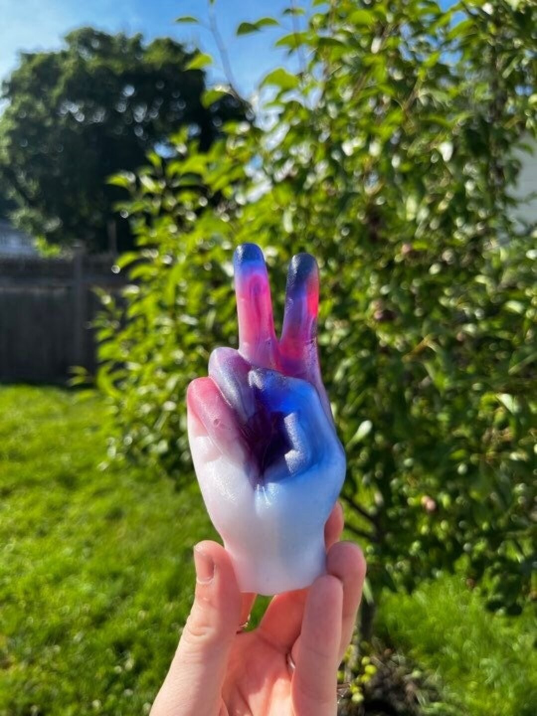 Resin Peace Hand, Fourth of July Themed, Red White Blue, Hand Gestures ...