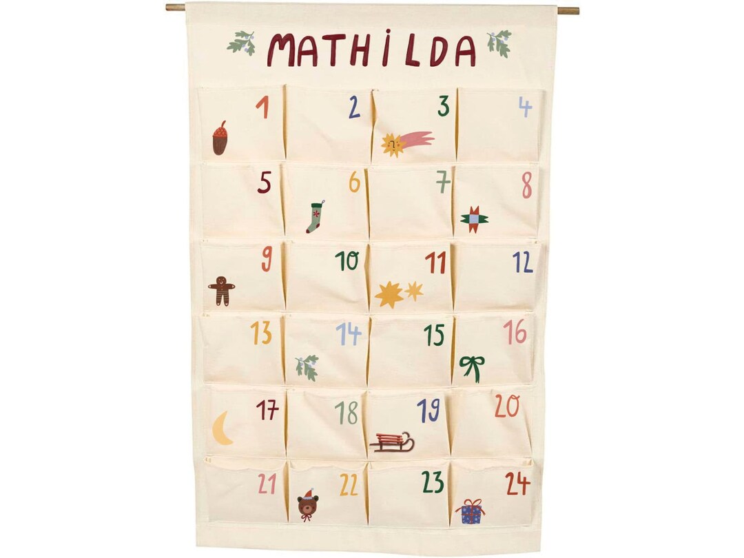 Personalized Fabric Advent Calendar With 24 Pockets and Name to Fill ...