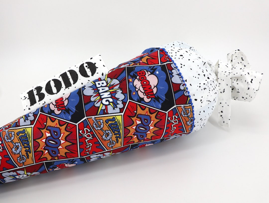 Personalized School Bag Made of Fabric Bodo Comic Monsters With Name ...