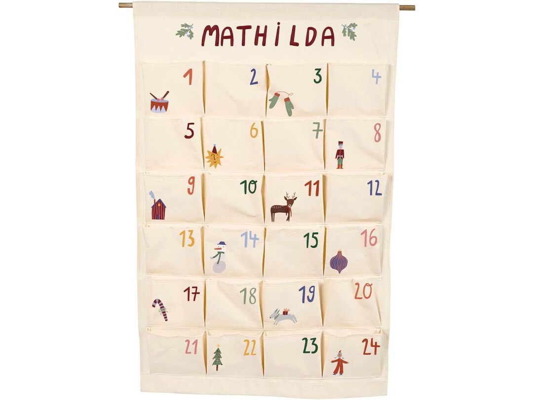 Personalized Fabric Advent Calendar With 24 Pockets and Name to Fill ...