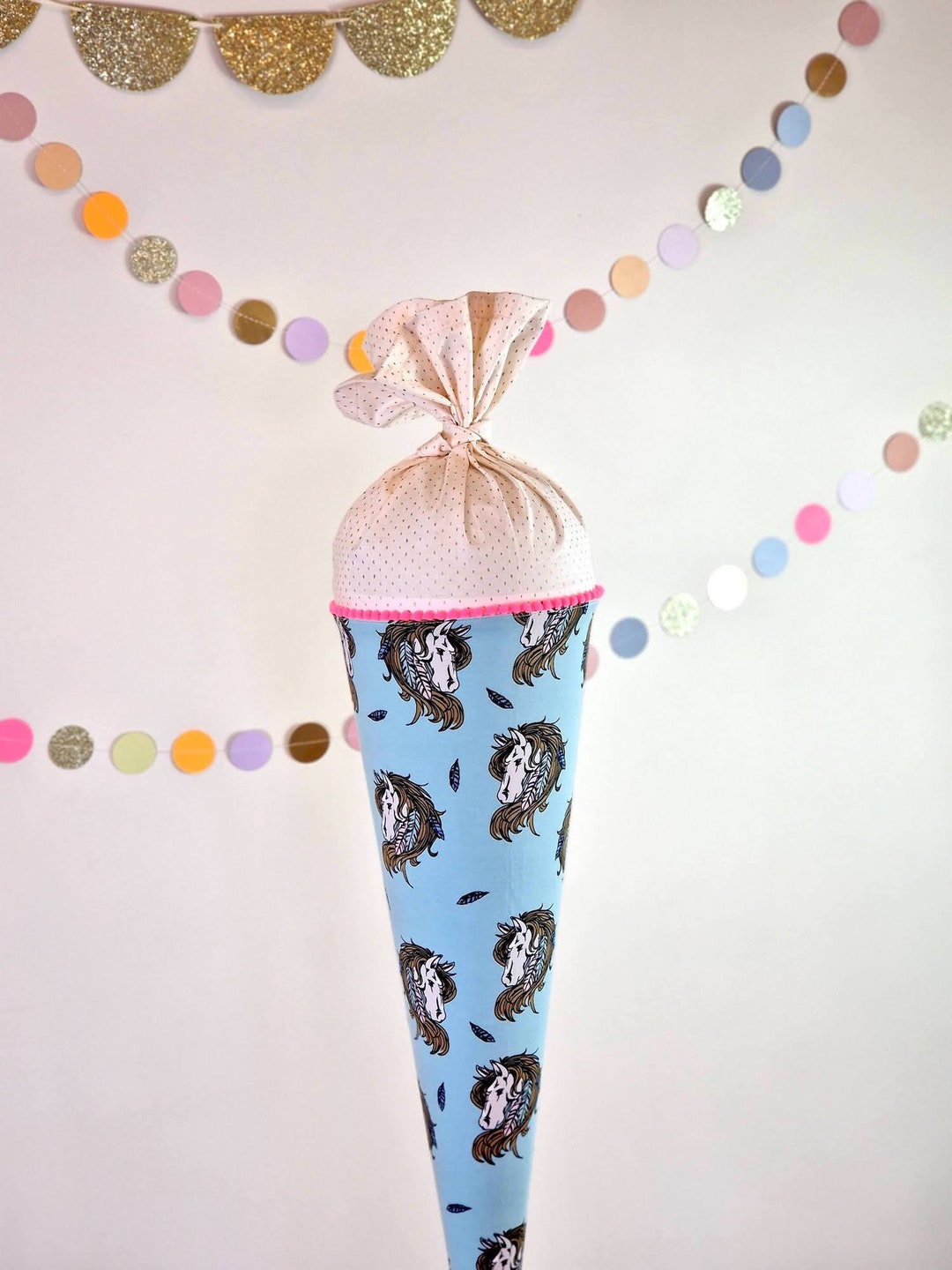 Personalized Fabric School Cone "indian Horse" - Etsy