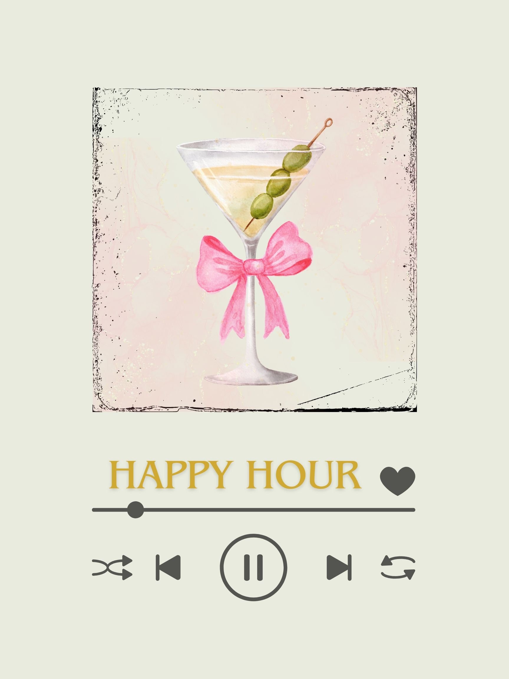 Martini Happy Hour Album Poster - Etsy