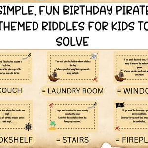 Indoor Birthday Treasure Hunt - Pirate Theme | Birthday Scavenger Hunt ...