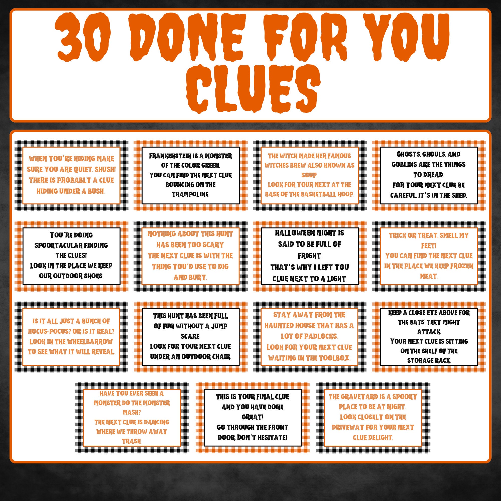 Halloween Scavenger Hunt for Kids丨outdoor Treasure Hunt丨scavenger Hunt ...