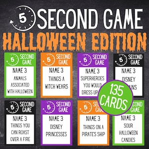 Halloween 5 Second Game | Printable Halloween Game | Halloween Activity ...