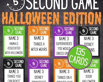 Halloween 5 Second Game | Printable Halloween Game | Halloween Activity ...