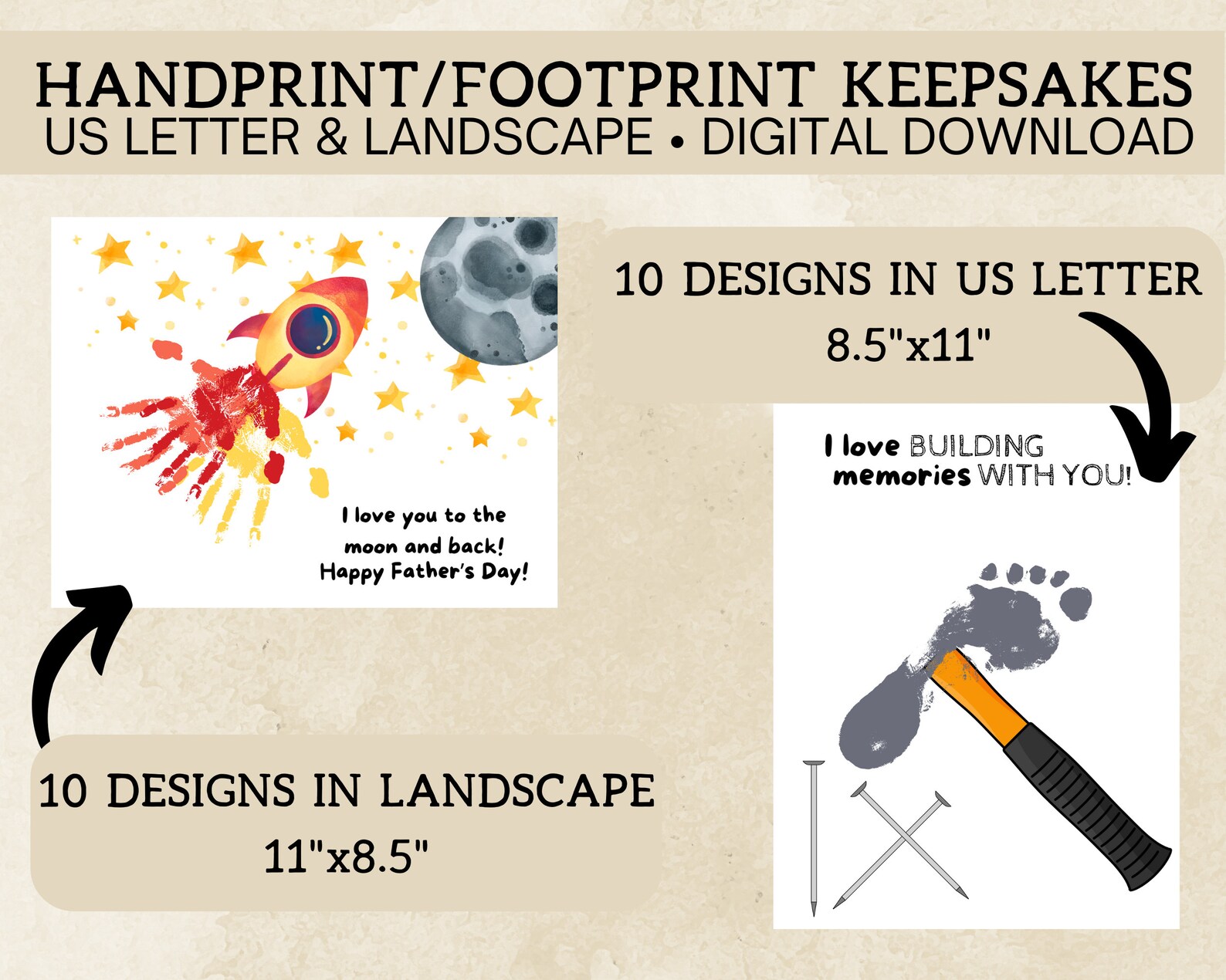 Fathers Day Handprint Craft Bundle Fathers Day Art Craft Printable ...