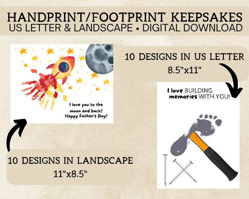 Fathers Day Handprint Craft Bundle Fathers Day Art Craft Printable ...