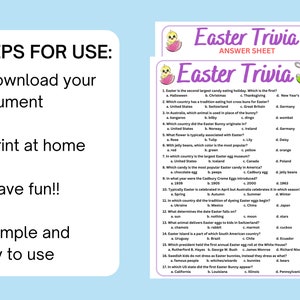 Easter Trivia丨easter Trivia Game Printable丨easter Trivia Facts丨easter ...