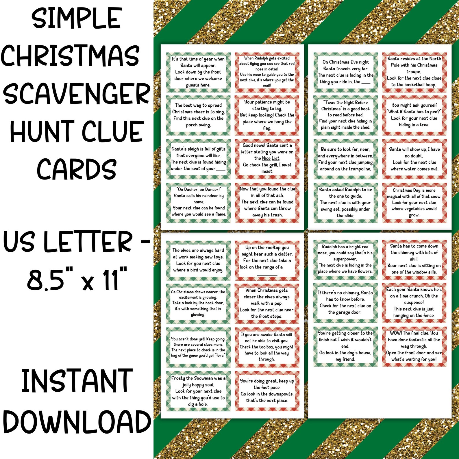 Outdoor Christmas Treasure Hunt丨christmas Scavenger Hunt Cards丨 ...