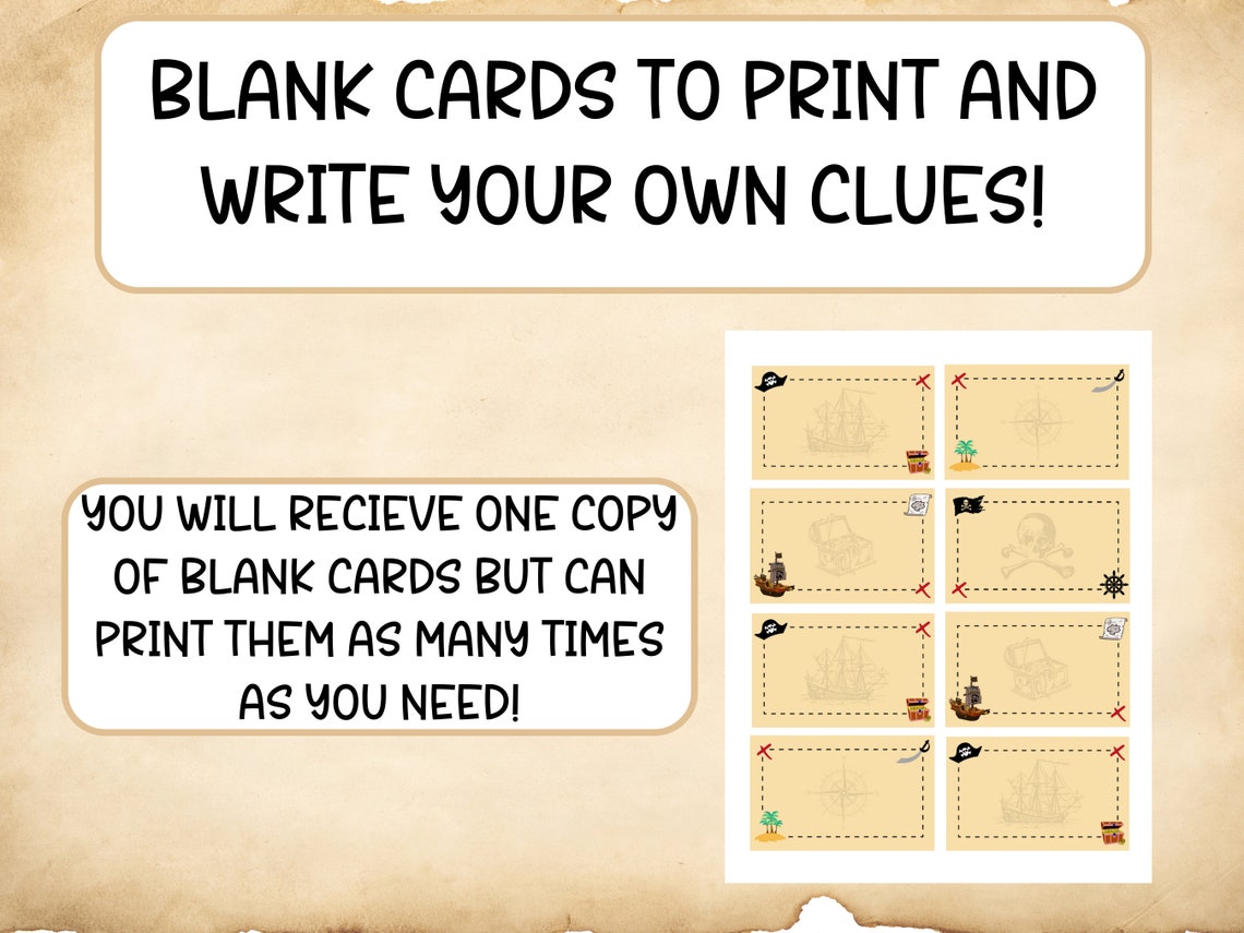 Indoor Birthday Treasure Hunt Pirate Theme Birthday Scavenger Hunt ...