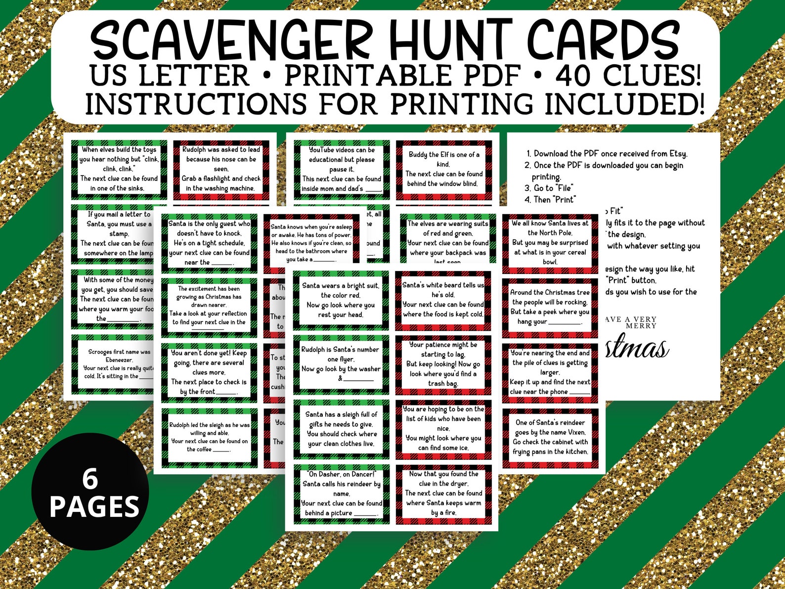 Indoor Christmas Treasure Hunt丨christmas Scavenger Hunt - Etsy