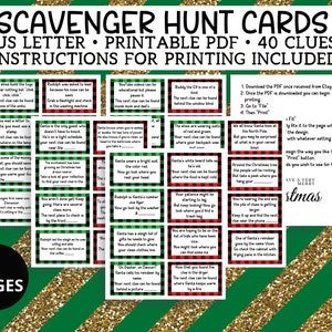 Indoor Christmas Treasure Hunt丨christmas Scavenger Hunt Cards丨christmas ...