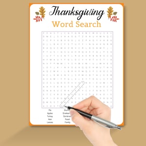 Thanksgiving Word Search丨thanksgiving Word Search Printable丨 ...