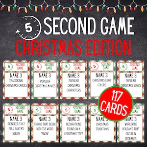 Christmas 5 Second Game | Printable Christmas Game | Christmas Party ...