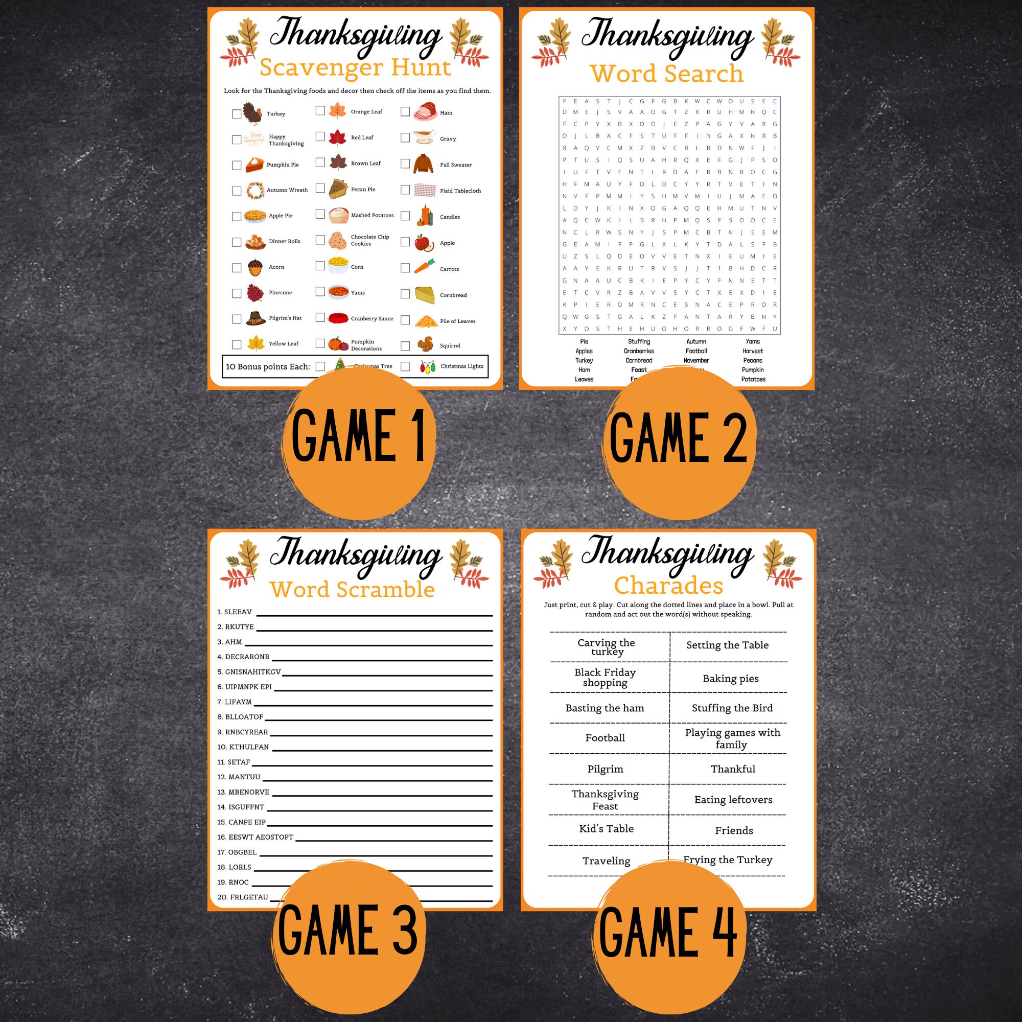Thanksgiving Game Bundle, Thanksgiving Games Printable, Thanksgiving ...