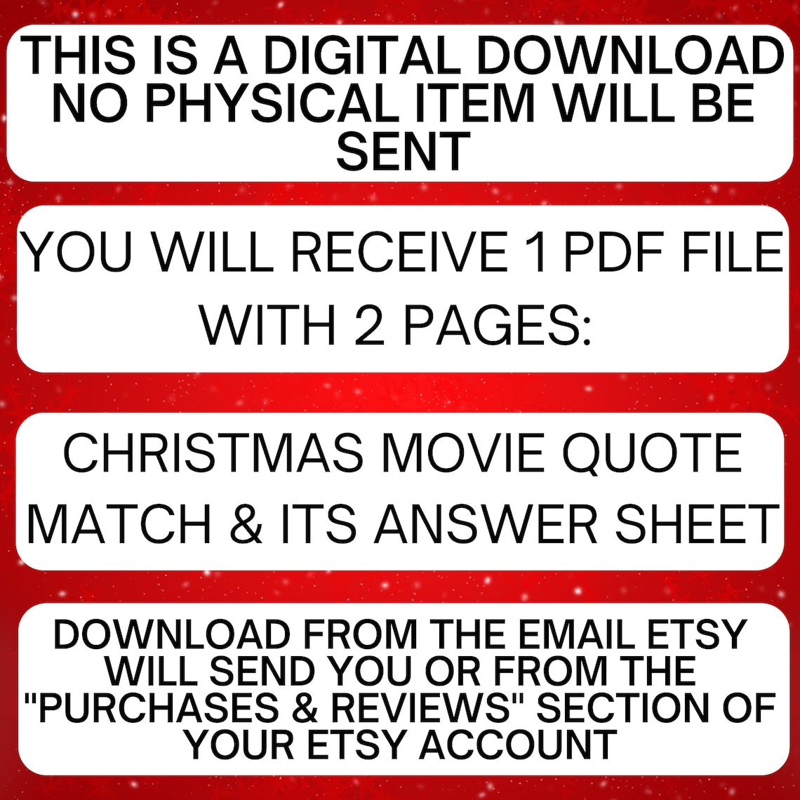 Christmas Movie Quote Trivia Game | Christmas Movie Quote Match Game ...