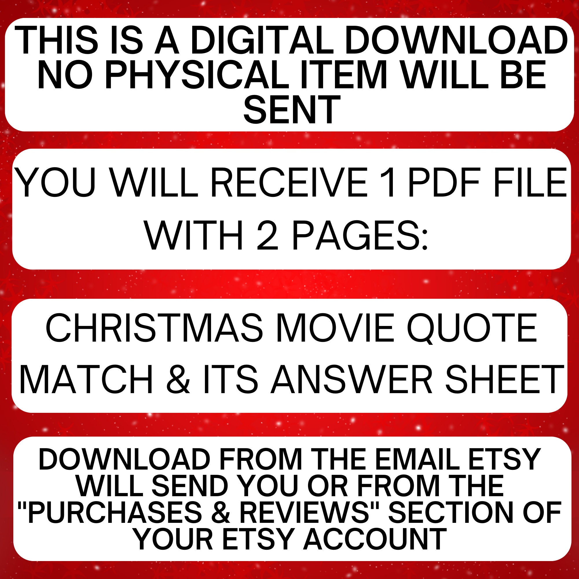 Christmas Movie Quote Trivia Game | Christmas Movie Quote Match Game ...