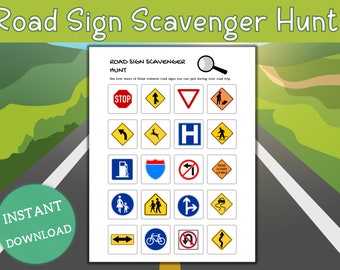 Road Sign Scavenger Hunt - Etsy
