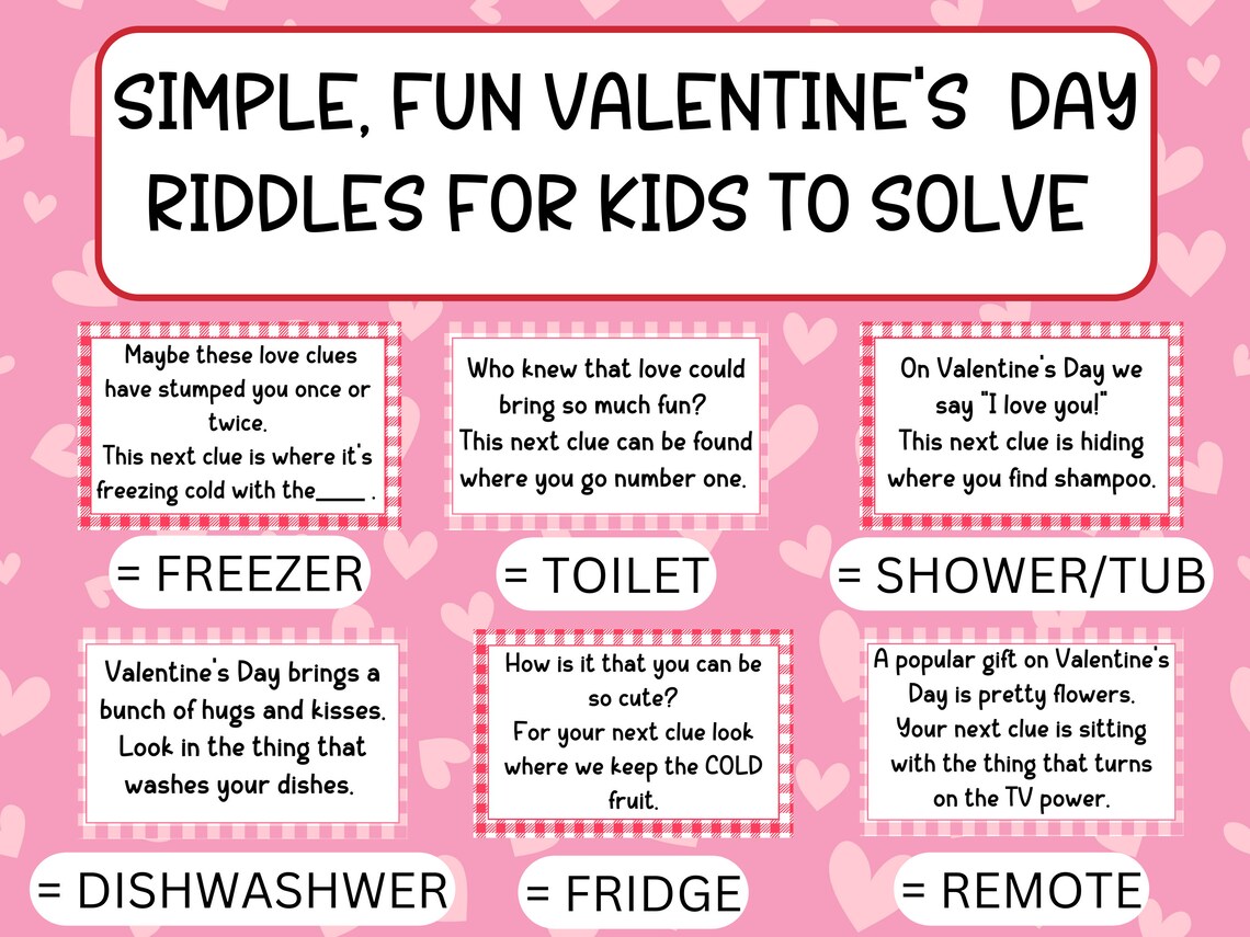 Indoor Valentines Day Scavenger Hunt丨valentines Treasure - Etsy