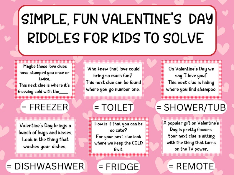 Indoor Valentine’s Day Scavenger Hunt丨valentine’s Treasure Hunt丨 ...