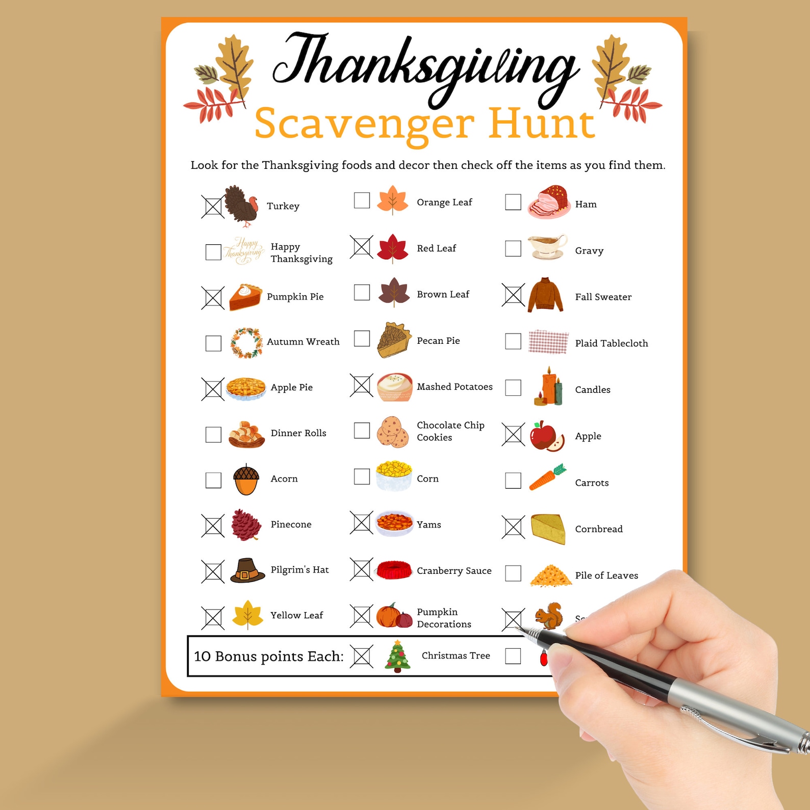 Thanksgiving Scavenger Hunt for Kids | Thanksgiving Scavenger Hunt ...