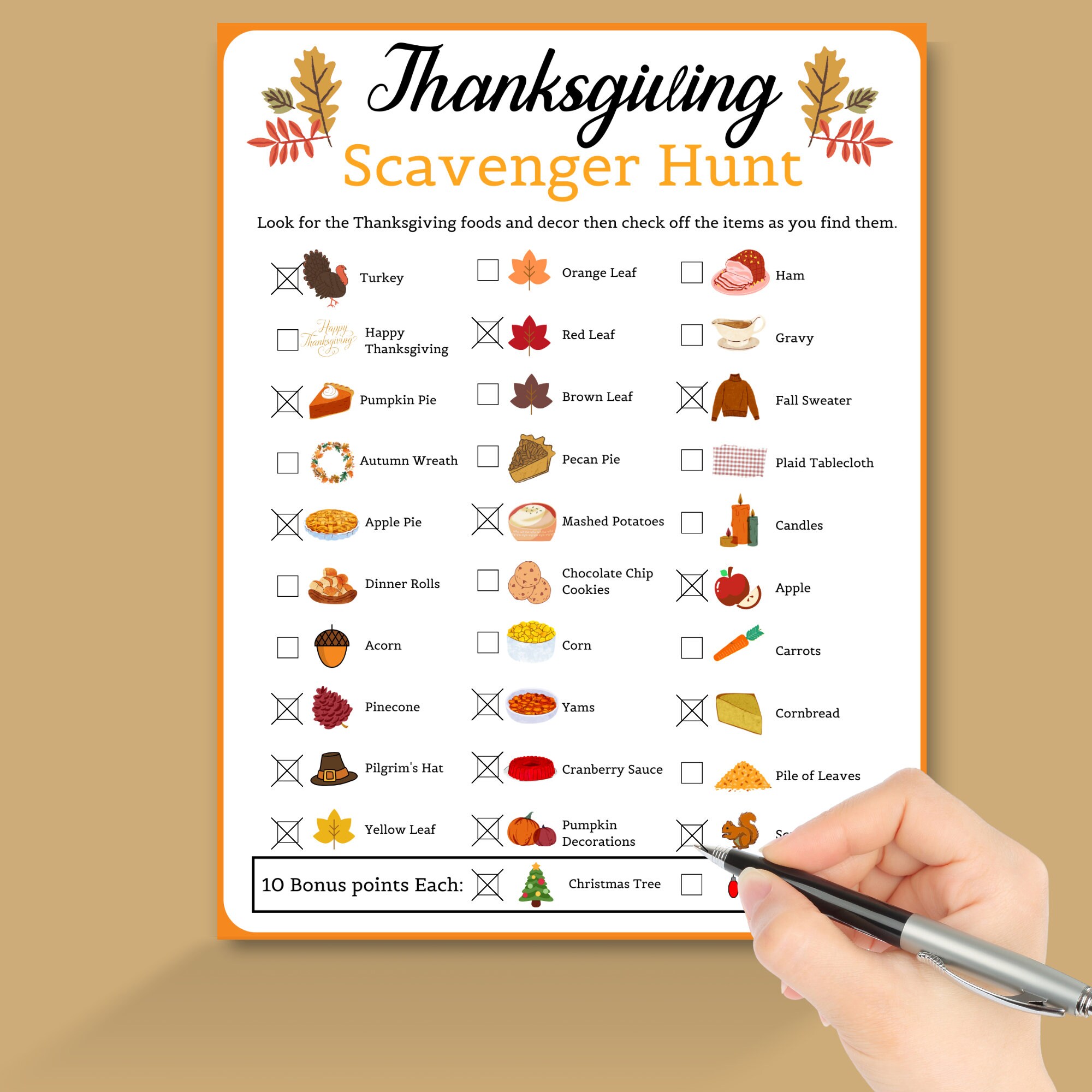 Thanksgiving Scavenger Hunt for Kids | Thanksgiving Scavenger Hunt ...