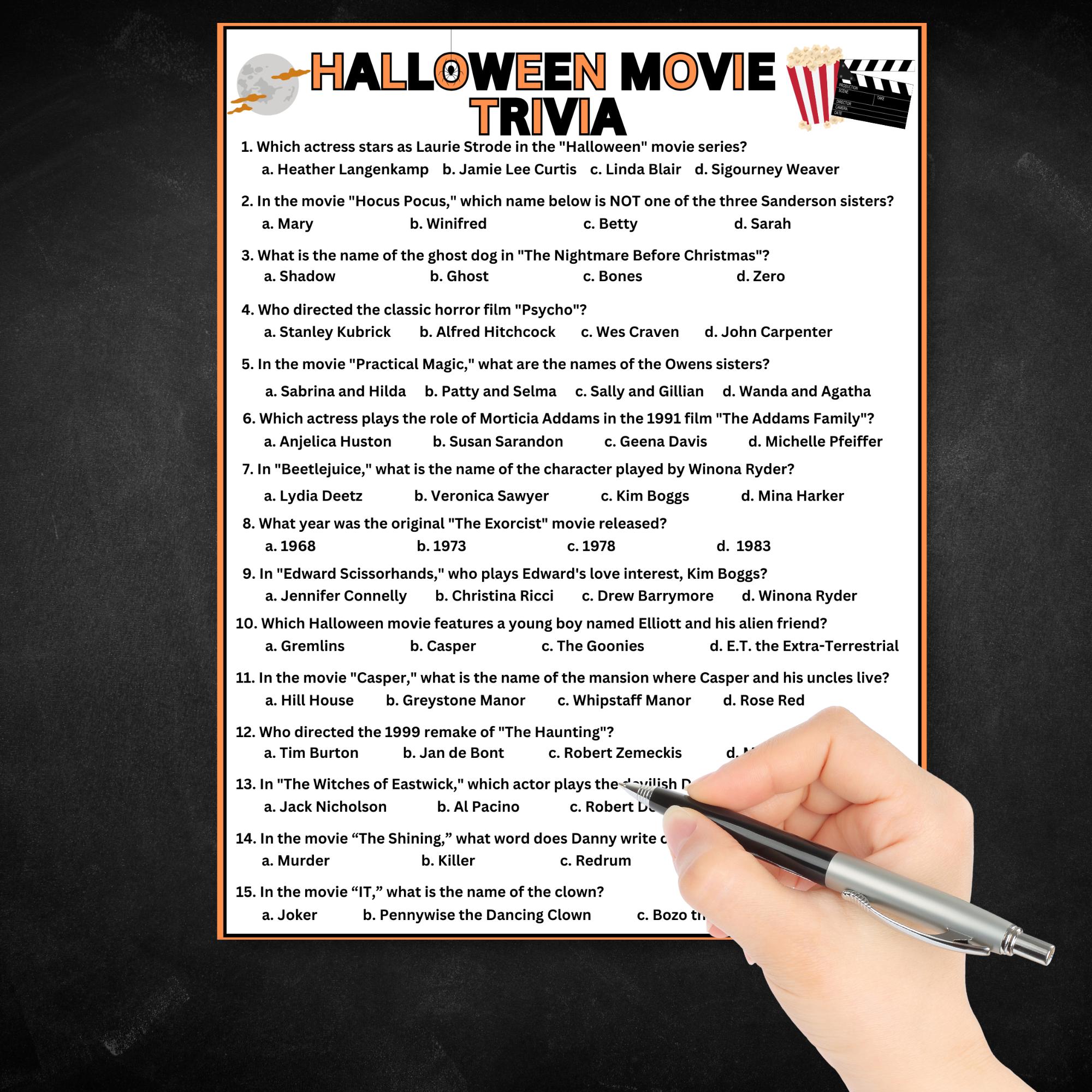 Halloween Movie Trivia | Halloween Movies Trivia Questions | Halloween ...