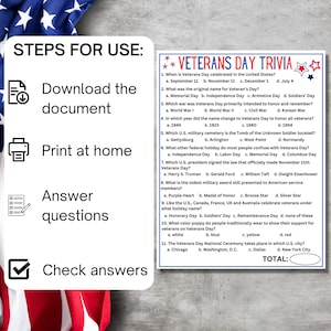 Veterans Day Trivia | Veterans Day Trivia Game | Veterans Day Questions ...