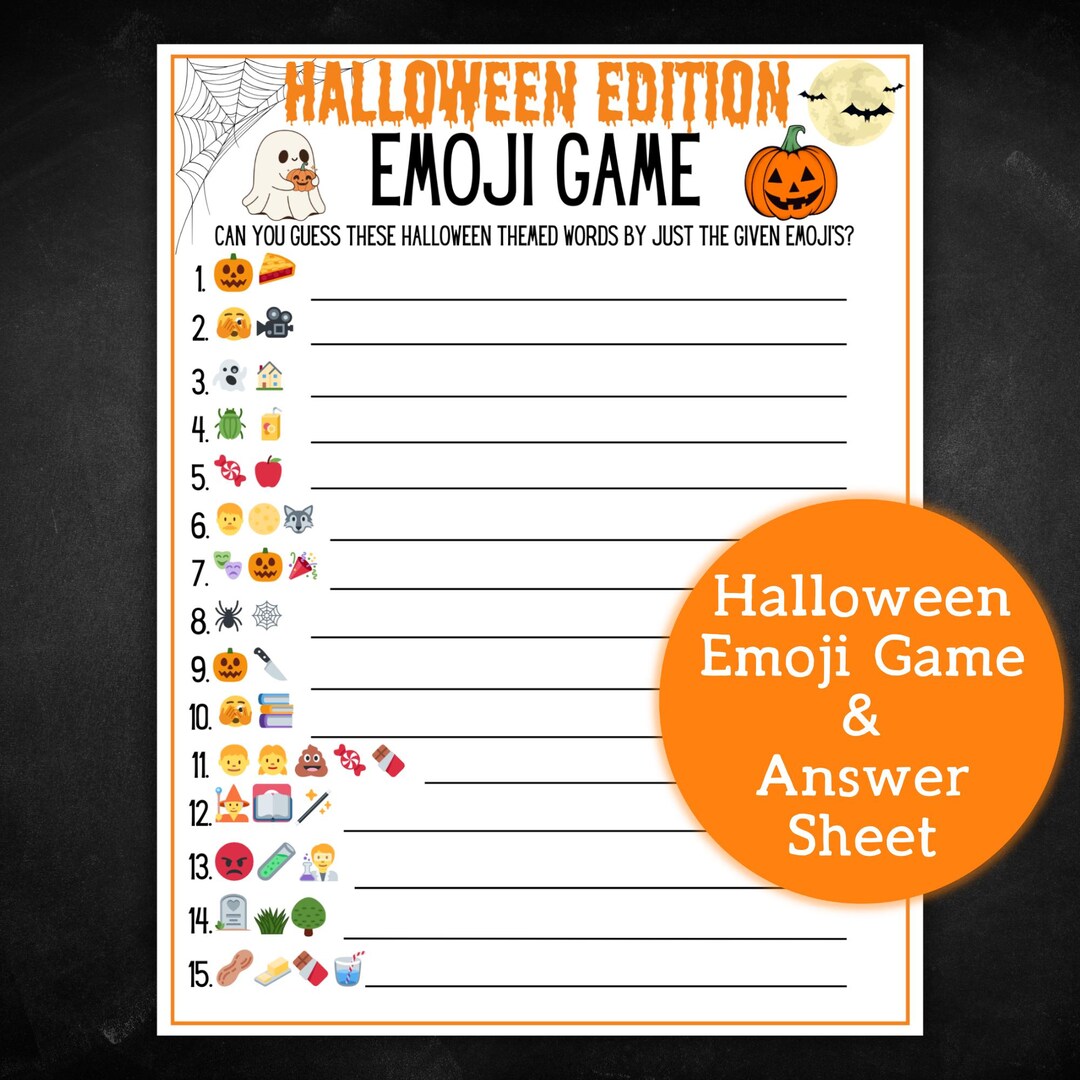Halloween Emoji Game | Printable Halloween Games | Halloween Games for ...