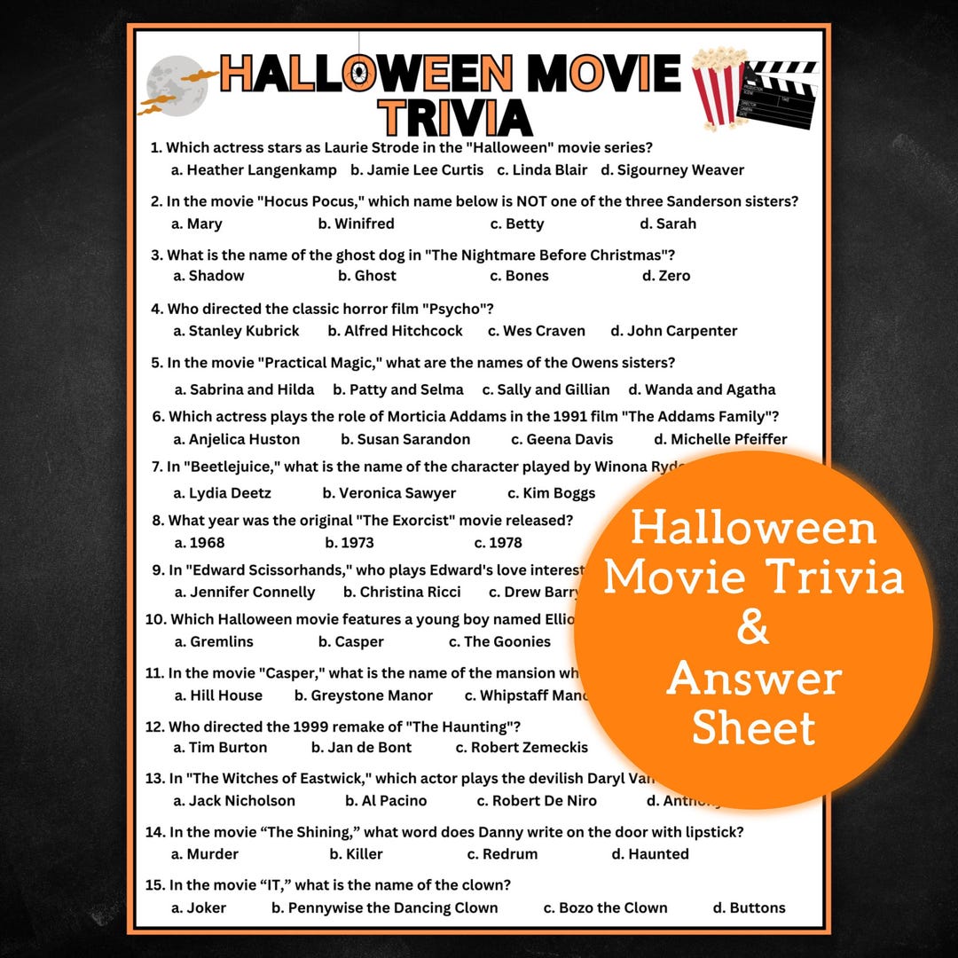 Halloween Movie Trivia | Halloween Movies Trivia Questions | Halloween Trivia Game | Halloween ...
