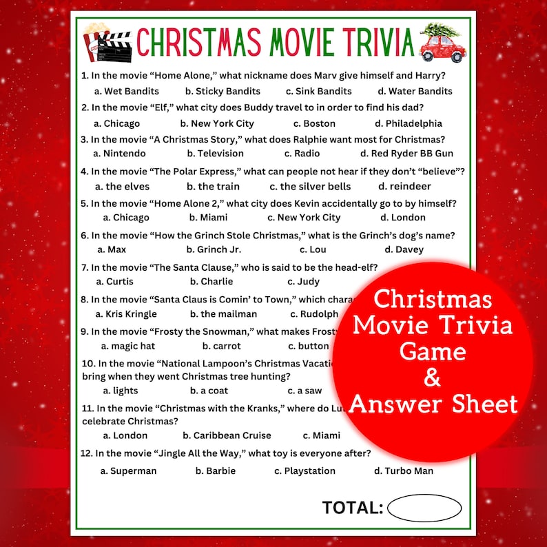 Christmas Movie Trivia | Christmas Movie Trivia Game | Christmas Party ...