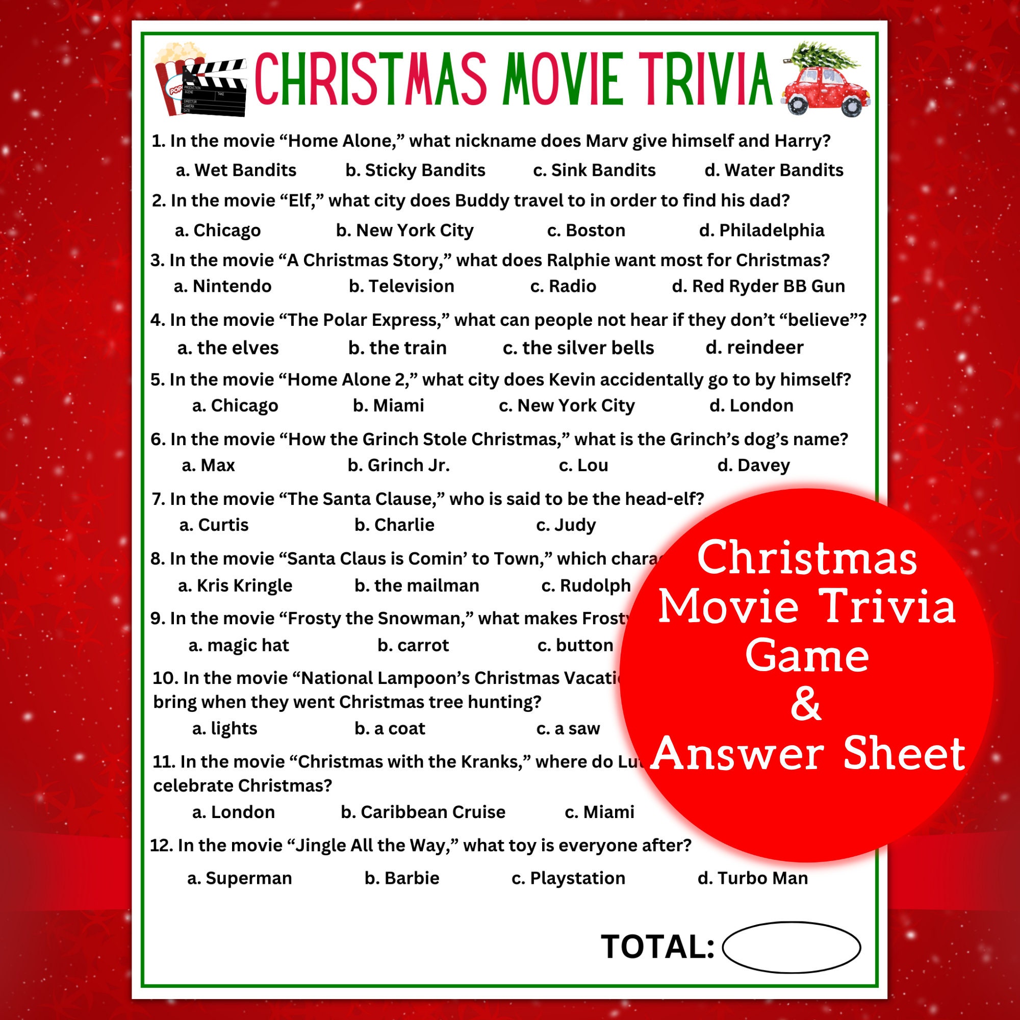 Christmas Movie Trivia | Christmas Movie Trivia Game | Christmas Party ...