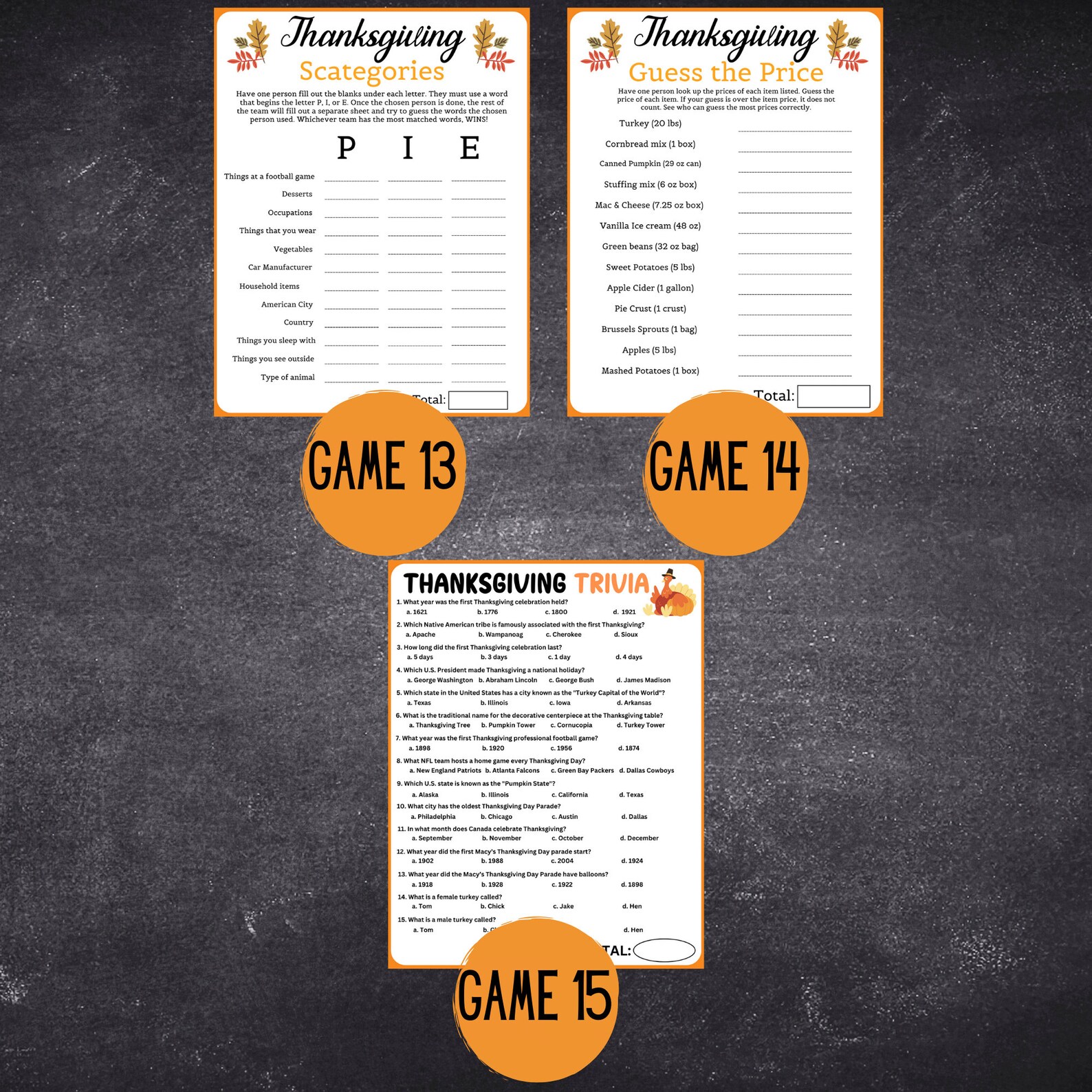 Thanksgiving Game Bundle, Thanksgiving Games Printable, Thanksgiving ...