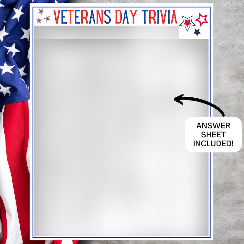 Veterans Day Trivia | Veterans Day Trivia Game | Veterans Day Questions ...