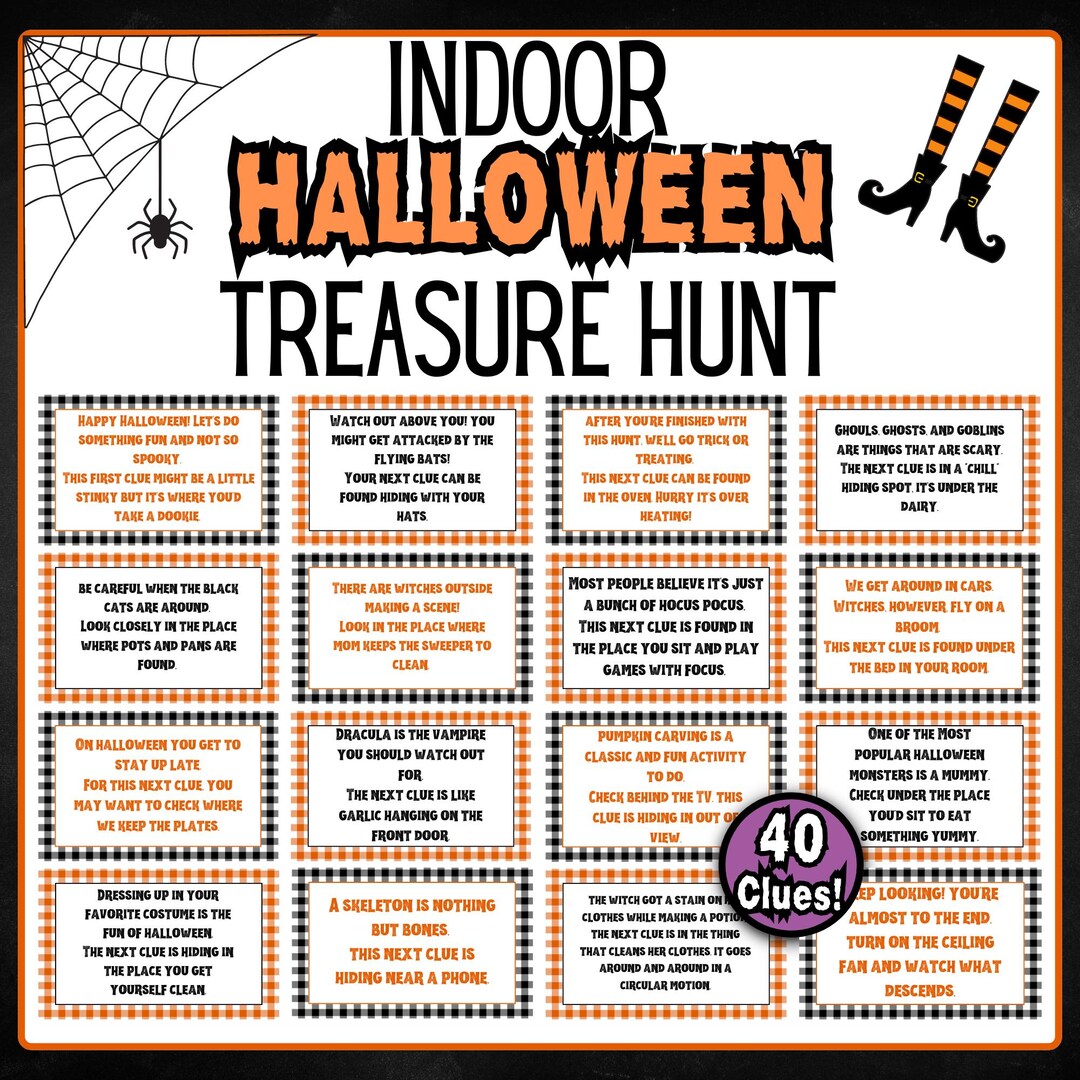 Halloween Scavenger Hunt for Kids丨indoor Treasure Hunt丨scavenger Hunt ...