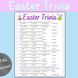 Easter Trivia丨easter Trivia Game Printable丨easter Trivia Facts丨easter ...