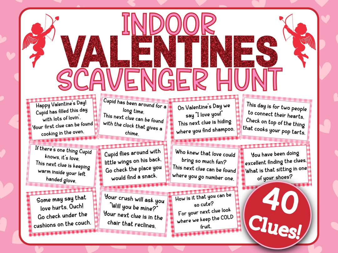 Indoor Valentine’s Day Scavenger Hunt丨valentine’s Treasure Hunt丨 ...