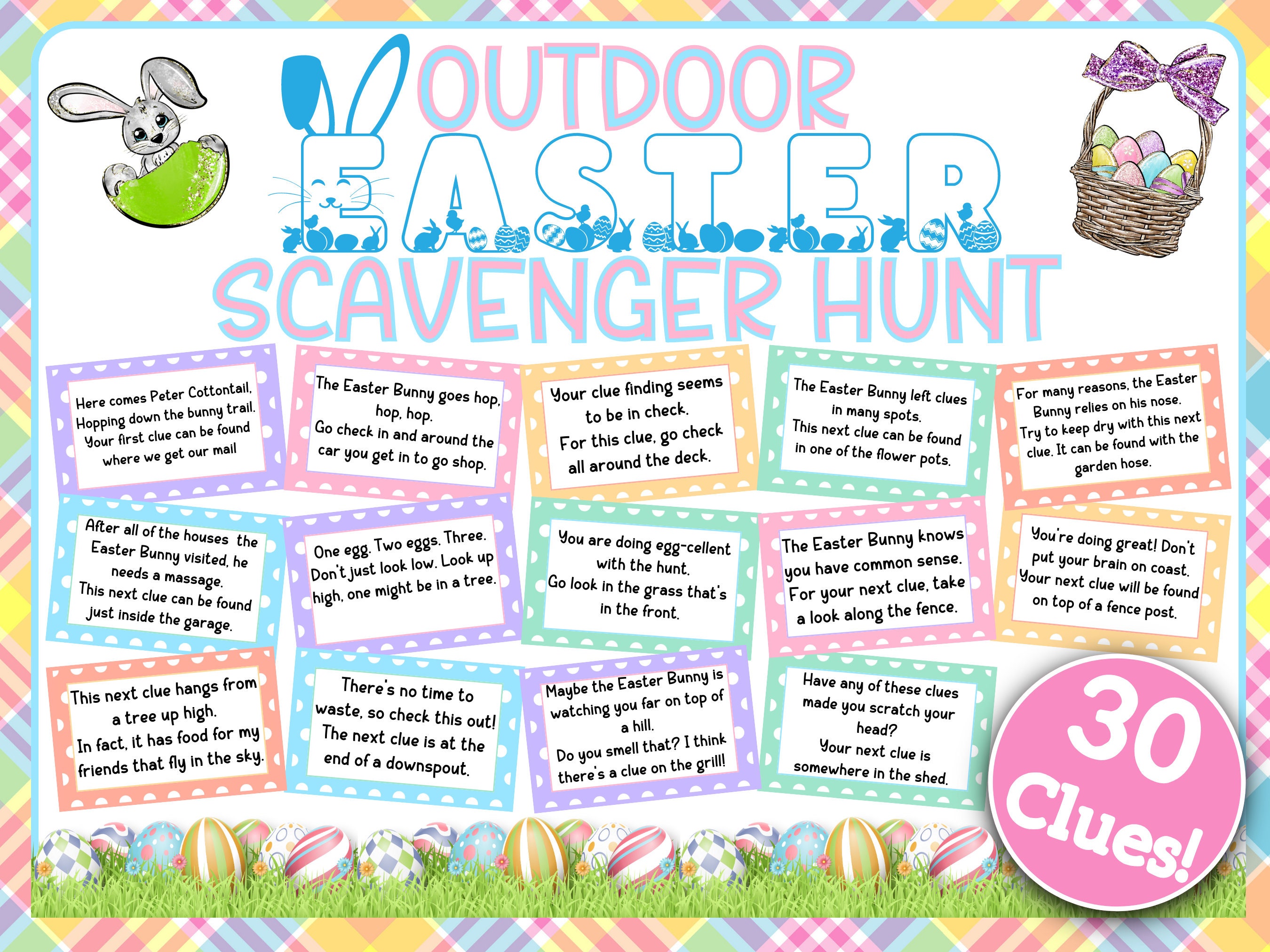 Outdoor Easter Scavenger Hunt丨easter Scavenger Hunt Clues丨easter ...