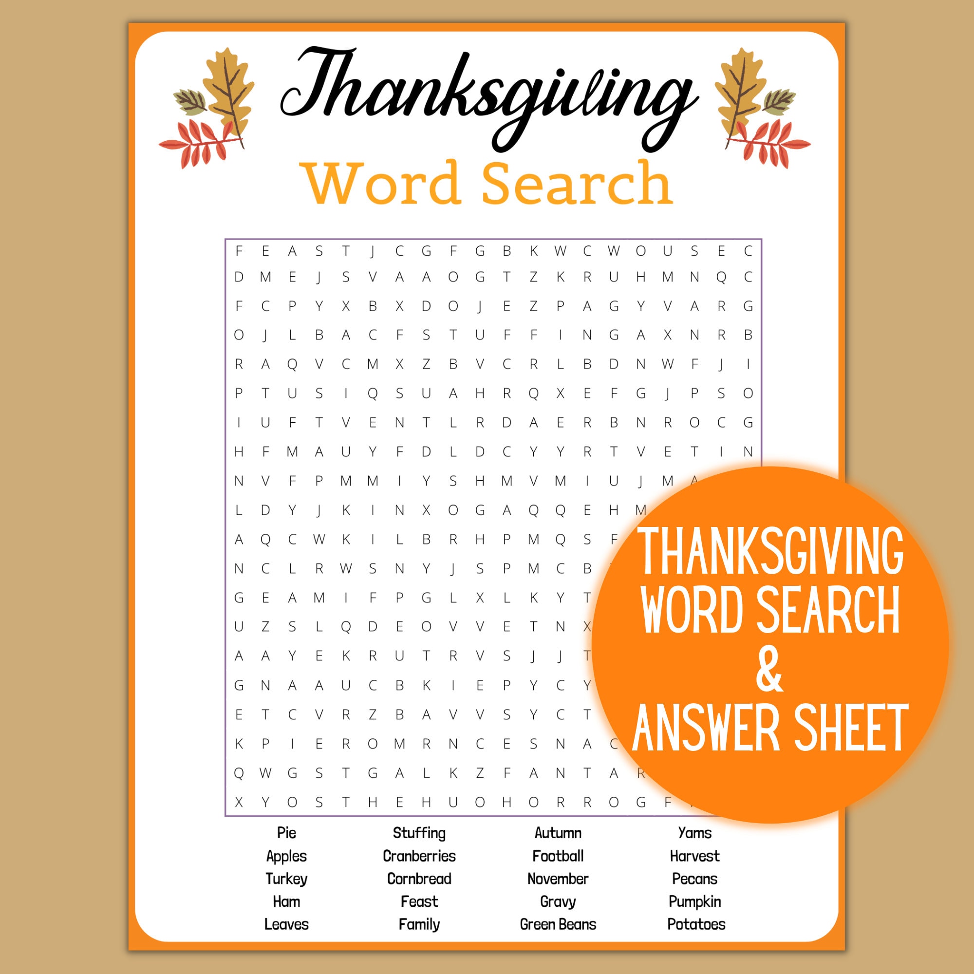 Thanksgiving Word Search丨thanksgiving Word Search Printable丨 ...
