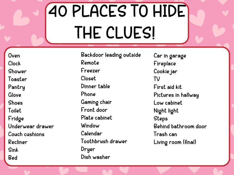 Indoor Valentine’s Day Scavenger Hunt丨valentine’s Treasure Hunt丨 ...